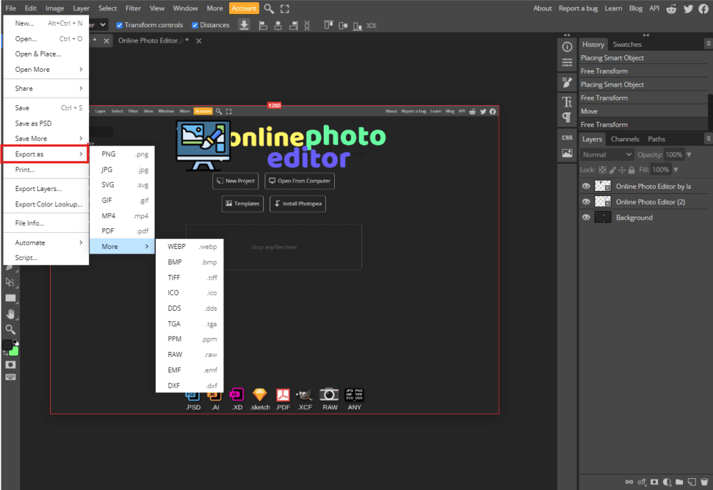 Photoshop + Online Photo Editor by labbrow