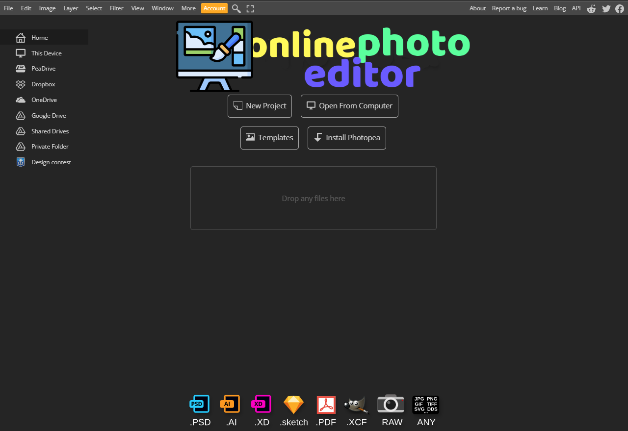 Photoshop + Online Photo Editor by labbrow